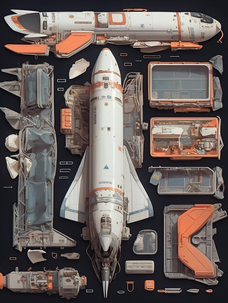 Premium AI Image | Space shuttle and component Generative AI Premium AI Image | Space shuttle and component Generative AI