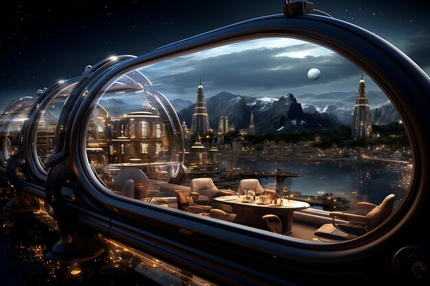 Premium AI Image | Space tourism and orbital hotels future vision Premium AI Image | Space tourism and orbital hotels future vision