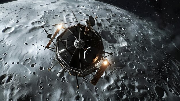 Spacecraft in orbit around the moon | Premium AI-generated image Spacecraft in orbit around the moon | Premium AI-generated image
