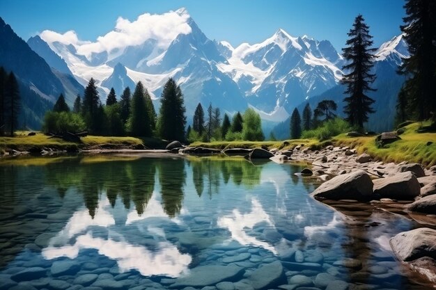 Premium AI Image | Spectacular SnowCapped Mountain Peaks Generative AI Premium AI Image | Spectacular SnowCapped Mountain Peaks Generative AI