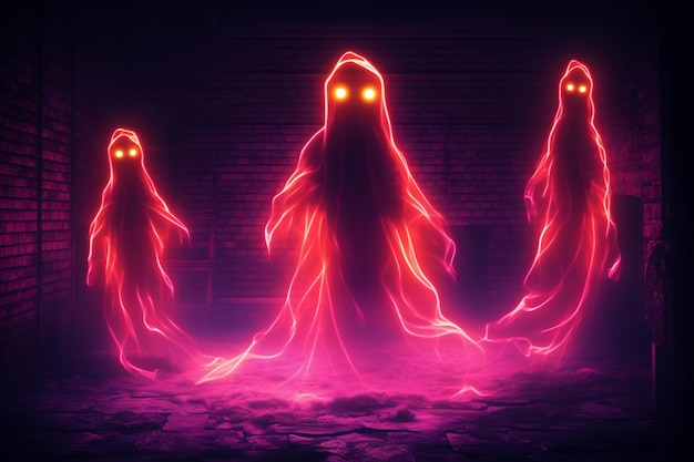 Premium AI Image | Spectral luminescence Ghostly figures emerge in the ... Premium AI Image | Spectral luminescence Ghostly figures emerge in the ...