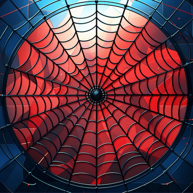Premium Photo | Spider web in a building with a red sky in the ... Premium Photo | Spider web in a building with a red sky in the ...