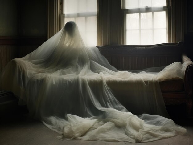 Premium AI Image | Spooky Ghost floating in a house scary vibes Premium AI Image | Spooky Ghost floating in a house scary vibes