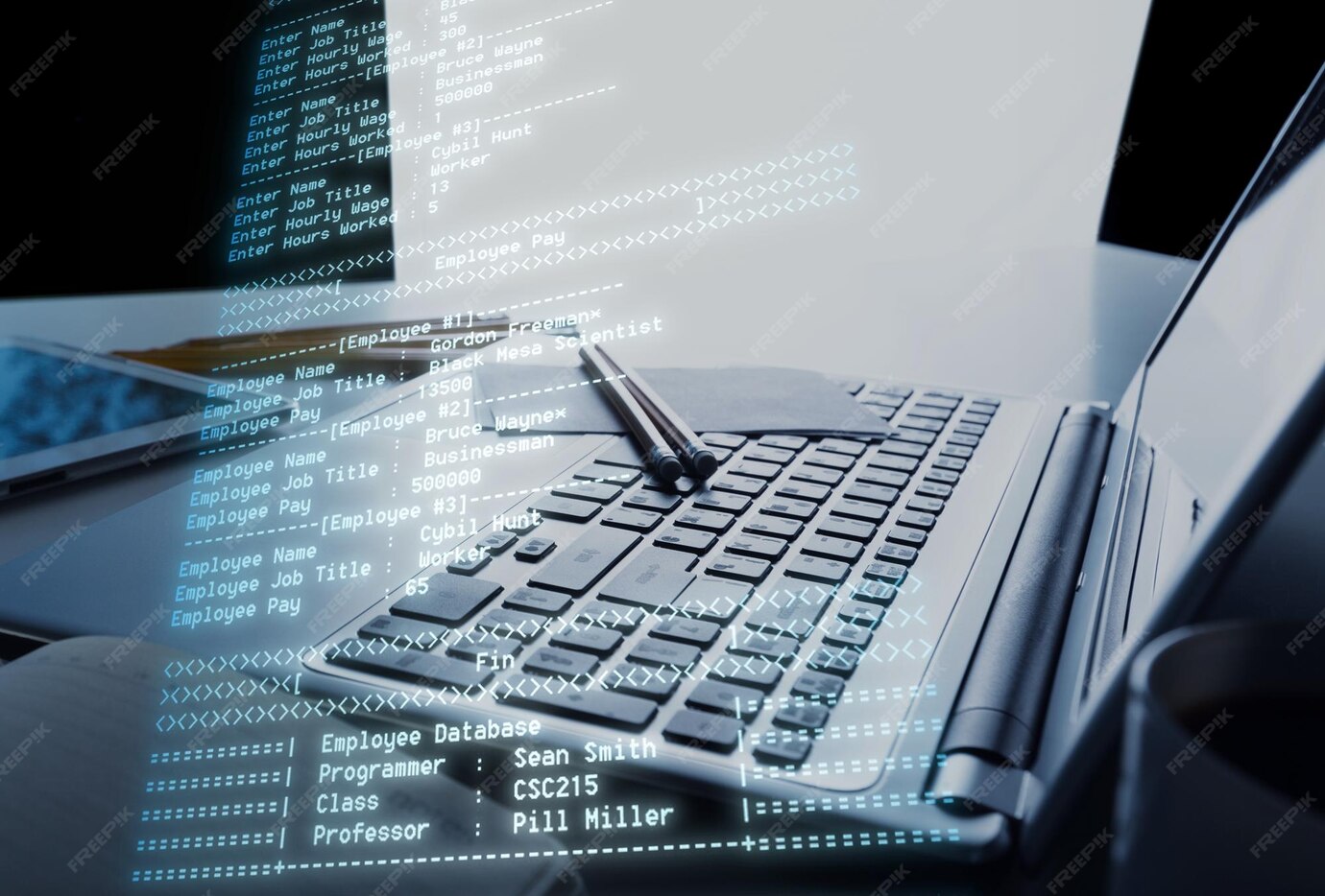 Premium Photo | Sql inscription text against laptop and code background ...