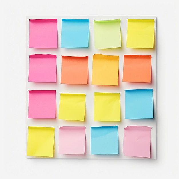 A square of yellow and pink sticky notes with the word post on the ... A square of yellow and pink sticky notes with the word post on the ...