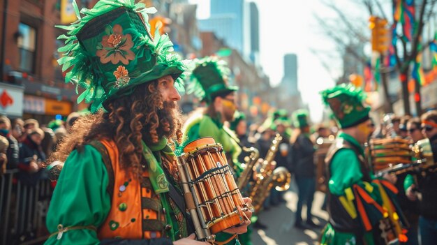 Premium AI Image | St Patricks Day parade Musicians dressed in green ... Premium AI Image | St Patricks Day parade Musicians dressed in green ...