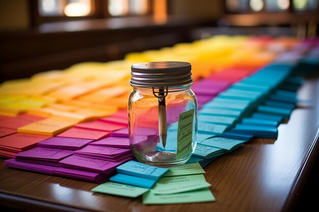Premium AI Image | a stack of colorful sticky notes Ai generated Premium AI Image | a stack of colorful sticky notes Ai generated