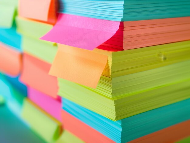 A stack of colorful sticky notes perfect for reminders organization and ... A stack of colorful sticky notes perfect for reminders organization and ...