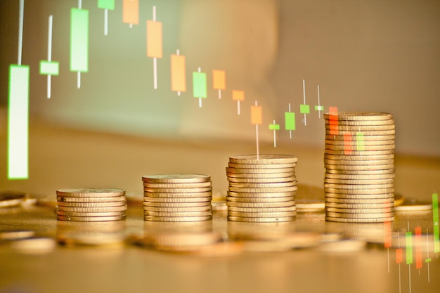 Premium Photo | Stack of money coin with forex trading graph financial ... Premium Photo | Stack of money coin with forex trading graph financial ...