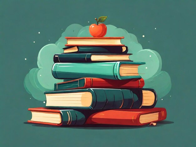 Premium Photo | Stack of multi colored books vector illustration Premium Photo | Stack of multi colored books vector illustration