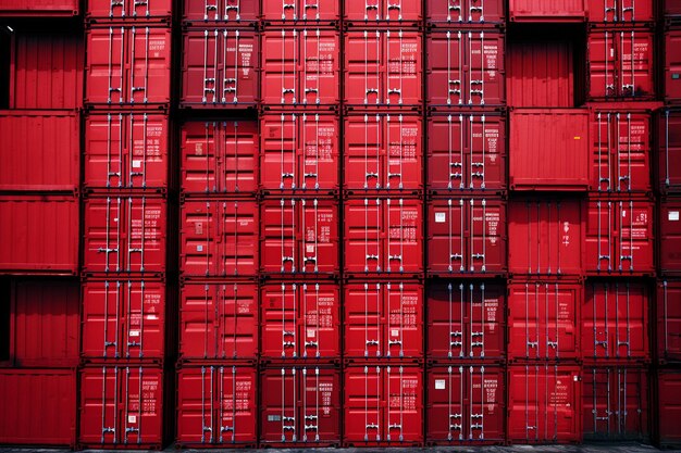 Premium Photo | Stack of red containers box Premium Photo | Stack of red containers box