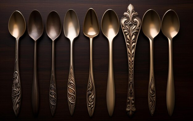 Premium AI Image | Stainless Steel Mixing Spoons Premium AI Image | Stainless Steel Mixing Spoons