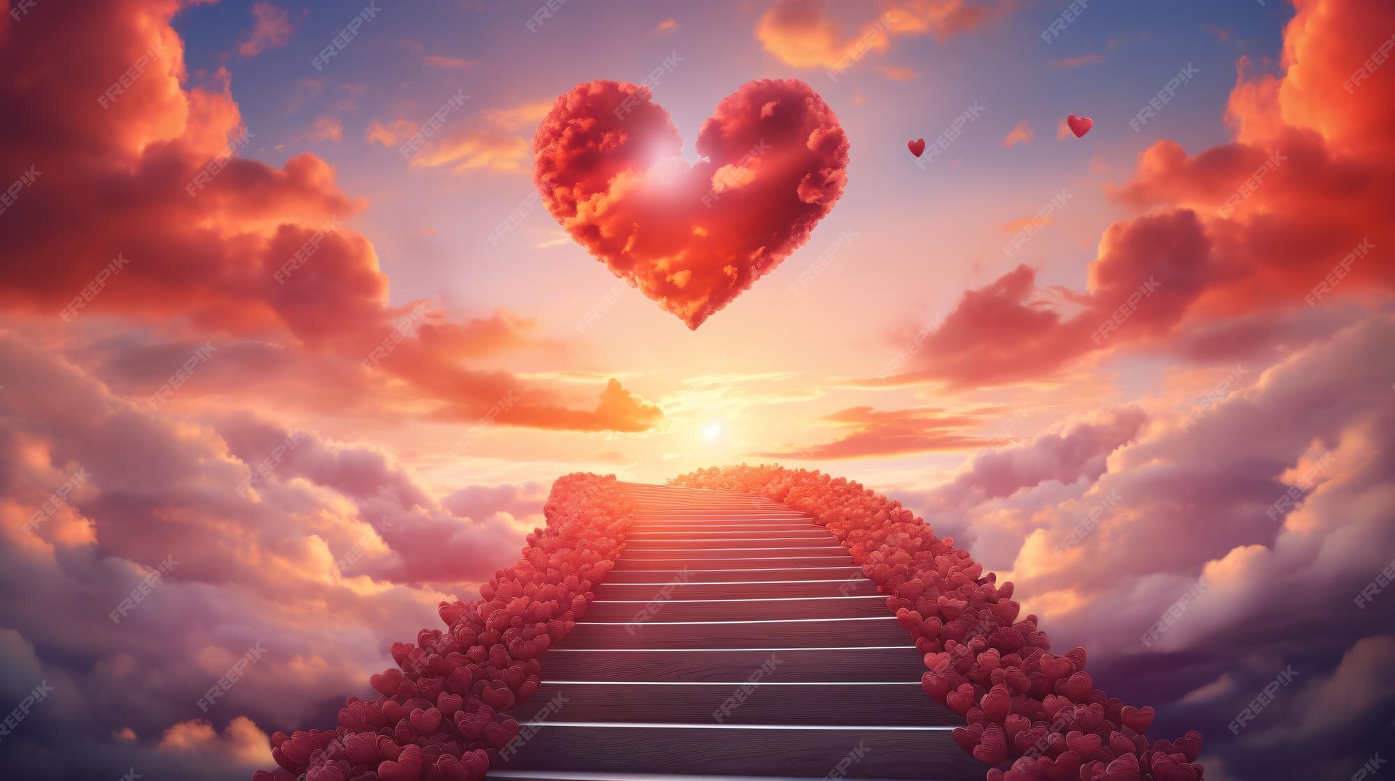 Premium Photo | Stairway to Heaven Stairs in sky Concept Premium Photo | Stairway to Heaven Stairs in sky Concept