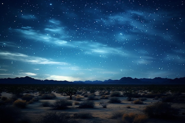 Premium AI Image | Starry Night Sky Over Desert Landscape Premium AI Image | Starry Night Sky Over Desert Landscape