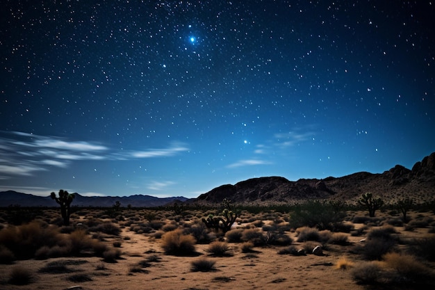 Premium AI Image | Starry Night Sky Over Desert Landscape Premium AI Image | Starry Night Sky Over Desert Landscape