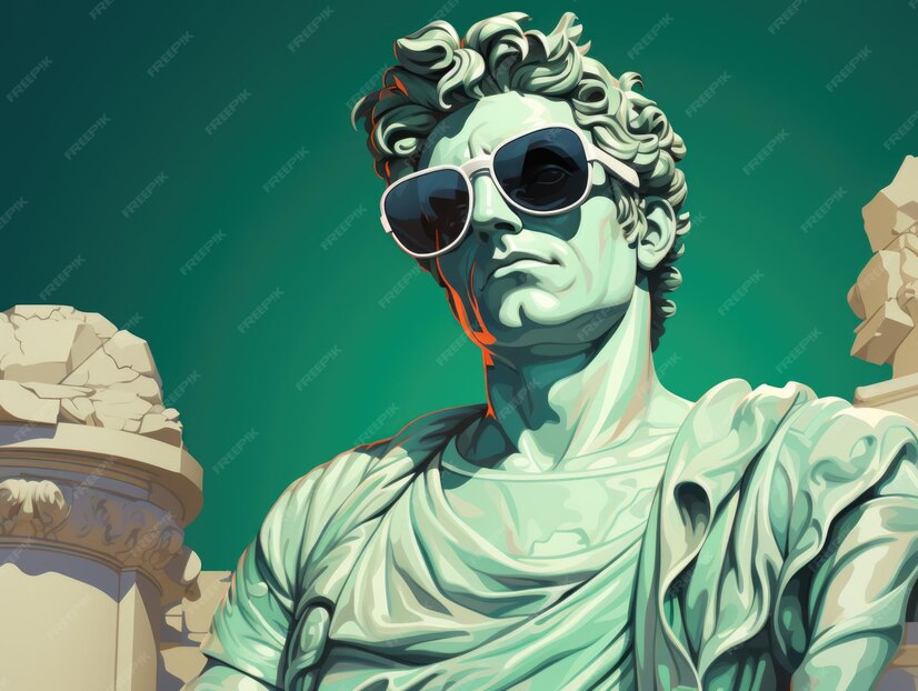 Premium Photo A Statue Wearing Glasses And Street Wear Greek And Roman Art And Architecture