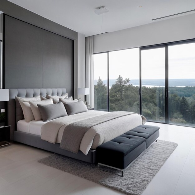 Premium AI Image | stepping into luxurious bedroom Premium AI Image | stepping into luxurious bedroom