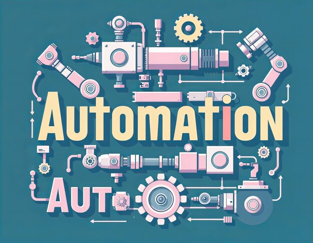 Streamlined typography of automation with robotic and industrial ... Streamlined typography of automation with robotic and industrial ...