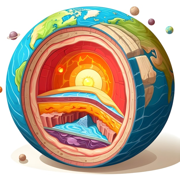 Premium AI Image | Structure of earth Premium AI Image | Structure of earth