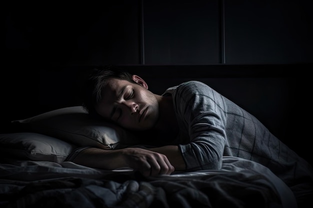 Premium AI Image | Struggling with Insomnia A Man's Battle with Sleep ... Premium AI Image | Struggling with Insomnia A Man's Battle with Sleep ...