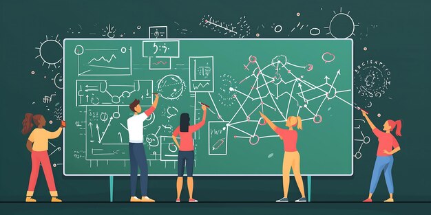 Students Collaborating on a Large Data Visualization Project | Premium ... Students Collaborating on a Large Data Visualization Project | Premium ...