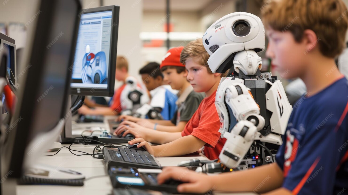 Premium Photo | Students Programming Robots in a Computer Lab for ...