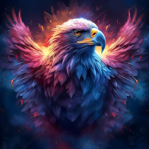 Premium Photo | Stunning Painted Eagle in Mystical Realms Wlop Style Premium Photo | Stunning Painted Eagle in Mystical Realms Wlop Style
