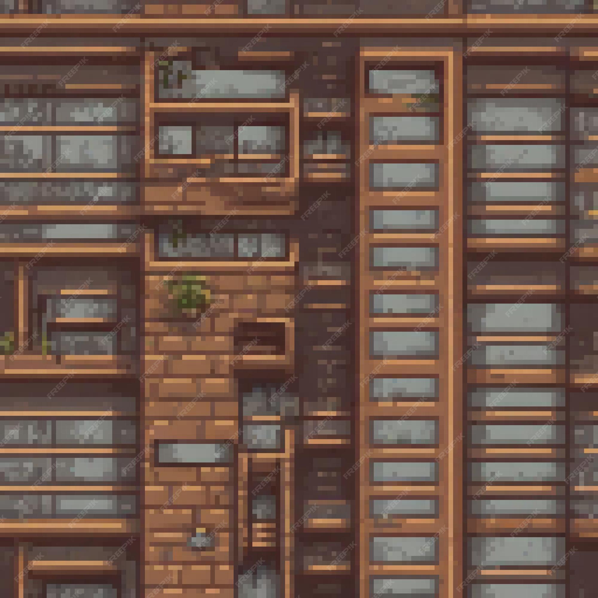 Stunning pixel art of a majestic skyscraper with numerous windows and ... Stunning pixel art of a majestic skyscraper with numerous windows and ...