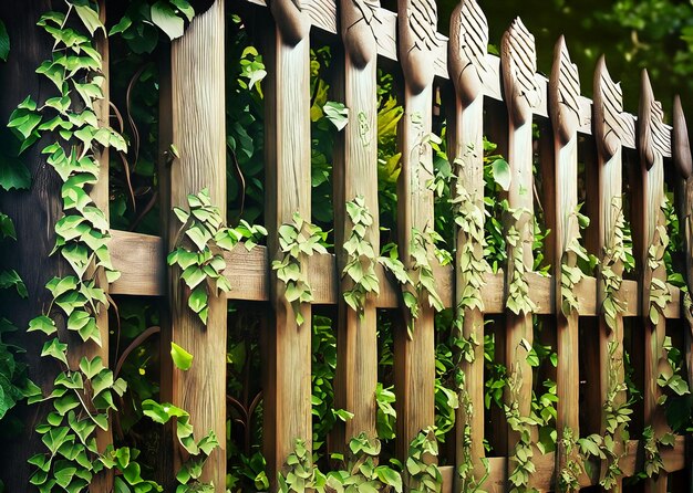 Premium AI Image | sturdy wooden fence with intricate lattice patterns Premium AI Image | sturdy wooden fence with intricate lattice patterns