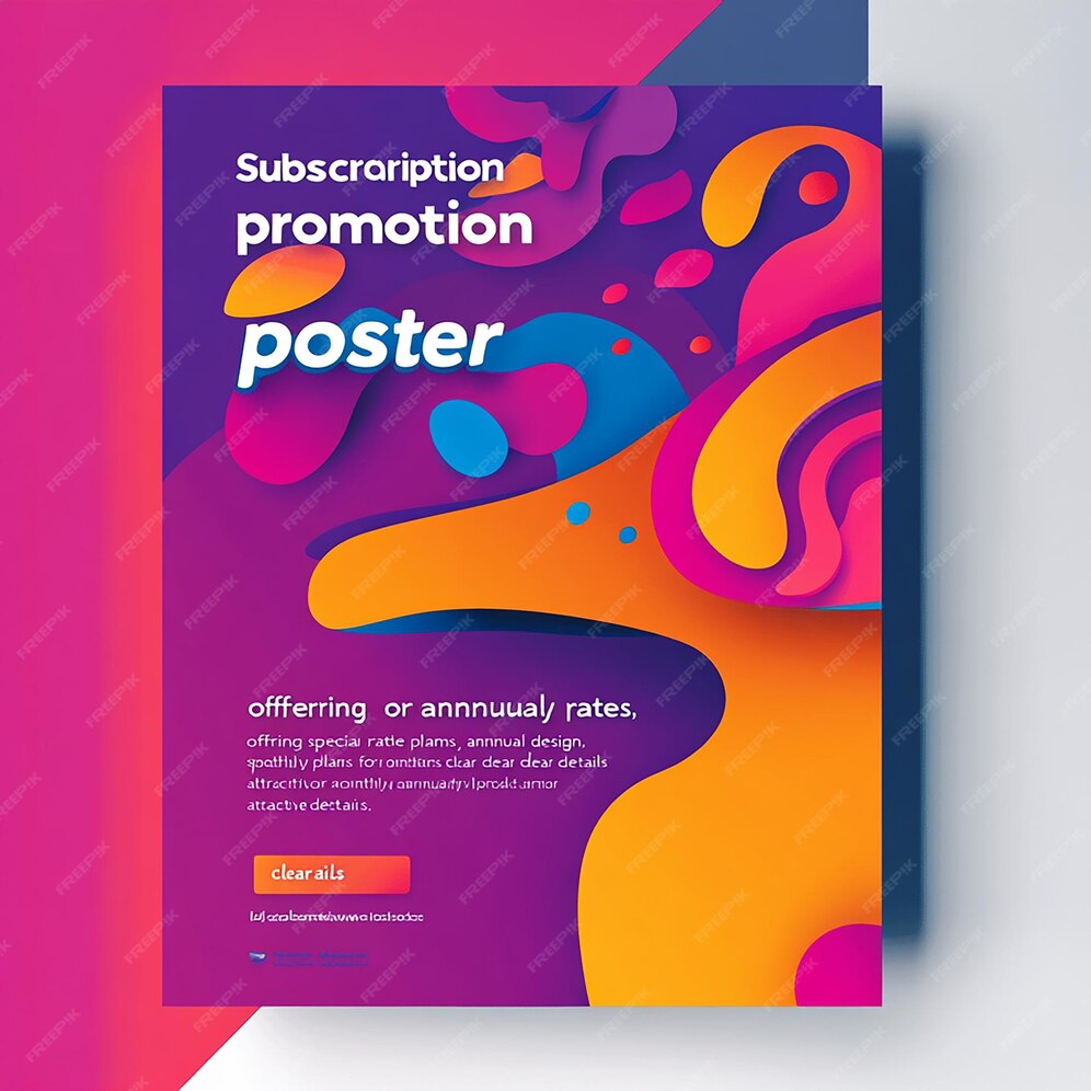 Premium Photo | Subscription poster promotion offering monthly or ... Premium Photo | Subscription poster promotion offering monthly or ...