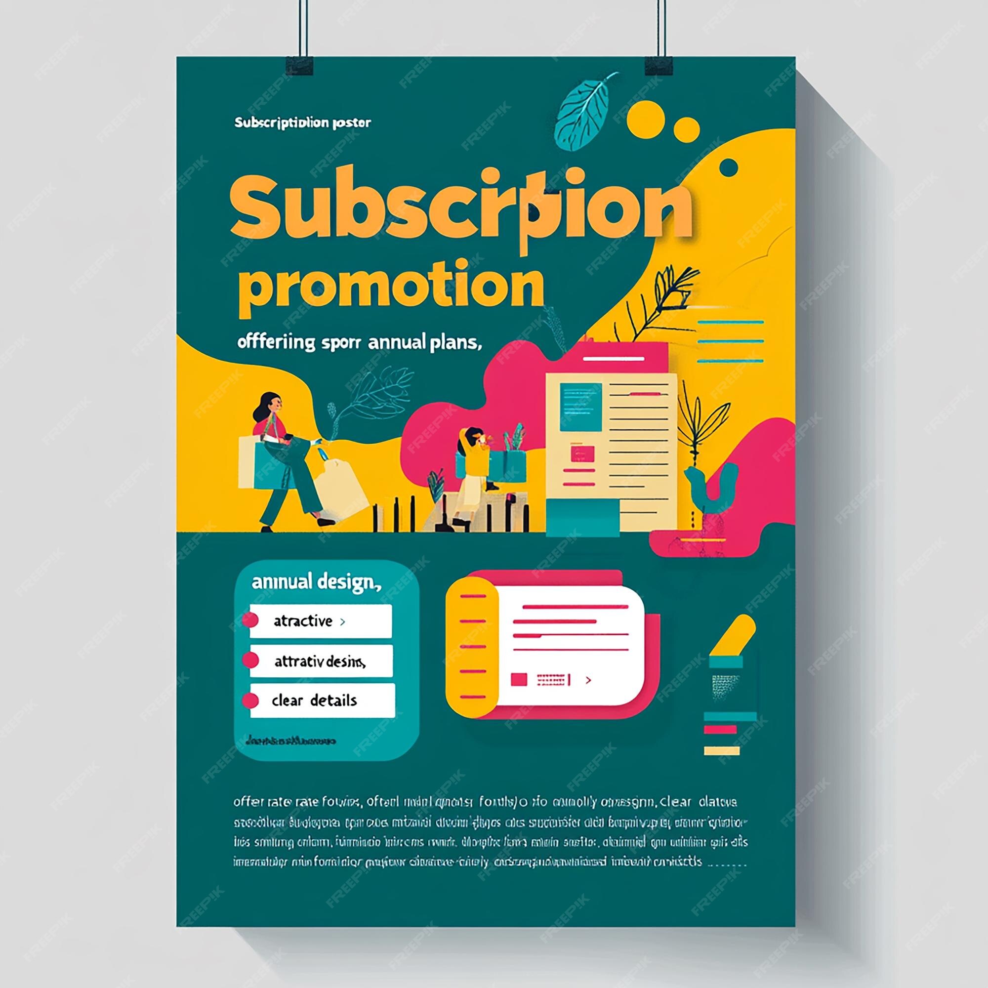 Subscription poster promotion offering monthly or annual plans ... Subscription poster promotion offering monthly or annual plans ...