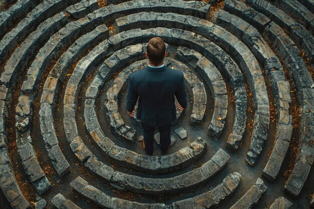 Successful businessman navigating labyrinth for success | Premium AI ... Successful businessman navigating labyrinth for success | Premium AI ...