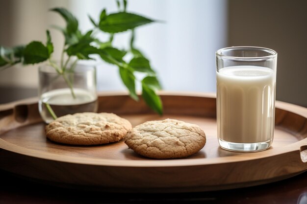 Premium Photo Sugar Cookies And Glass Of Milk