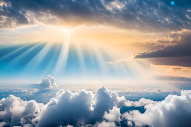 Premium AI Image | The sun shines through the clouds Premium AI Image | The sun shines through the clouds