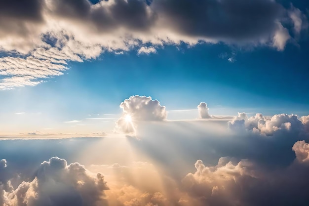 Premium AI Image | The sun shines through the clouds Premium AI Image | The sun shines through the clouds