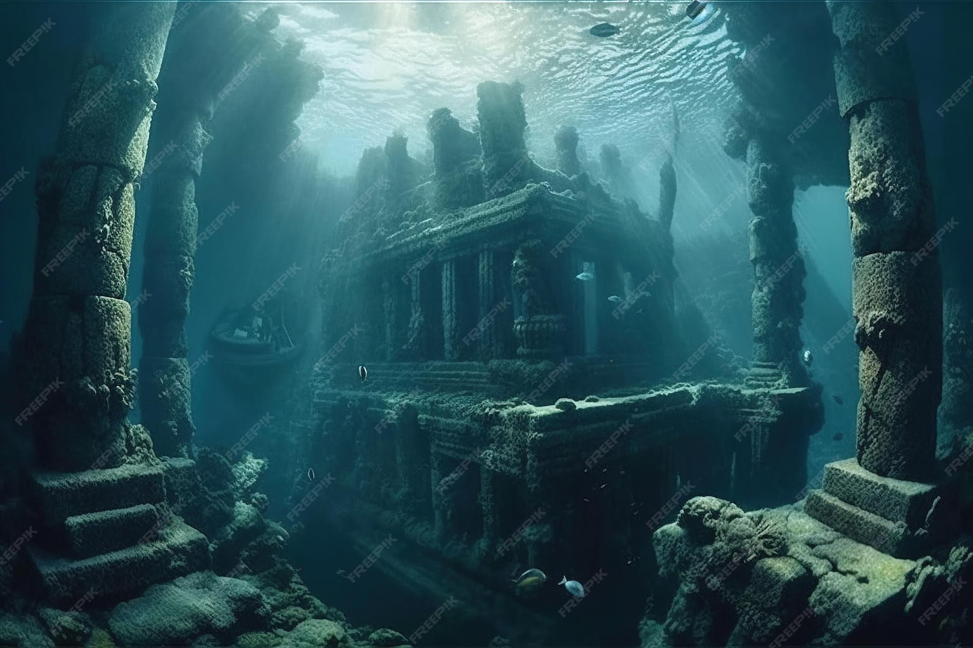 Premium AI Image | The sunken city of Atlantis in the depths of the ... Premium AI Image | The sunken city of Atlantis in the depths of the ...