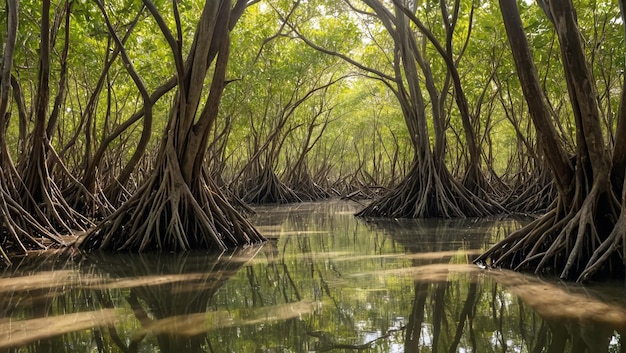 Sunlit Mangrove Roots Underwater Illumination | Premium AI-generated image Sunlit Mangrove Roots Underwater Illumination | Premium AI-generated image