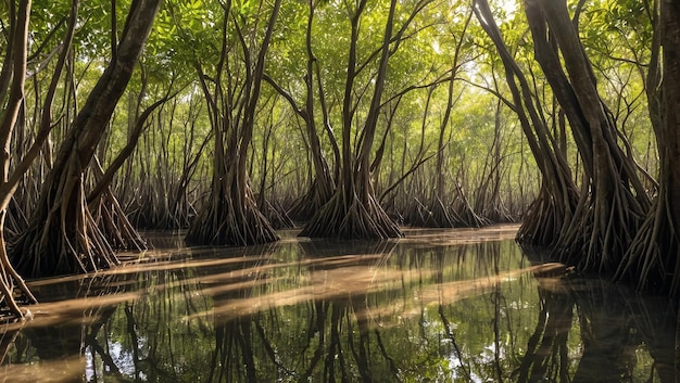 Sunlit Mangrove Roots Underwater Illumination | Premium AI-generated image Sunlit Mangrove Roots Underwater Illumination | Premium AI-generated image