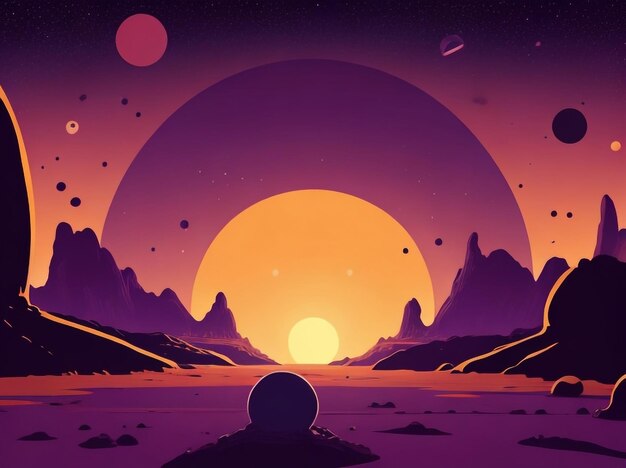 Premium AI Image | sunrise over a barren alien planet Premium AI Image | sunrise over a barren alien planet