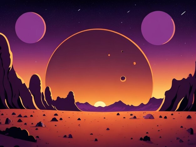 Premium AI Image | sunrise over a barren alien planet Premium AI Image | sunrise over a barren alien planet