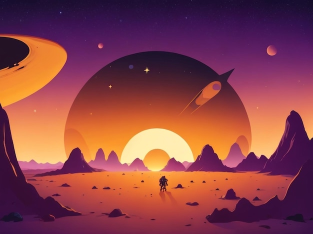 Premium AI Image | sunrise over a barren alien planet Premium AI Image | sunrise over a barren alien planet