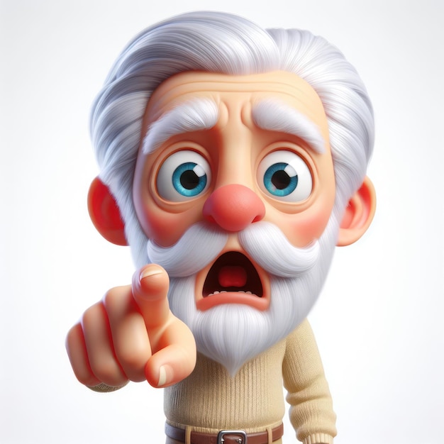 Premium Photo | Surprised shocked scared 3D cartoon old man character ... Premium Photo | Surprised shocked scared 3D cartoon old man character ...