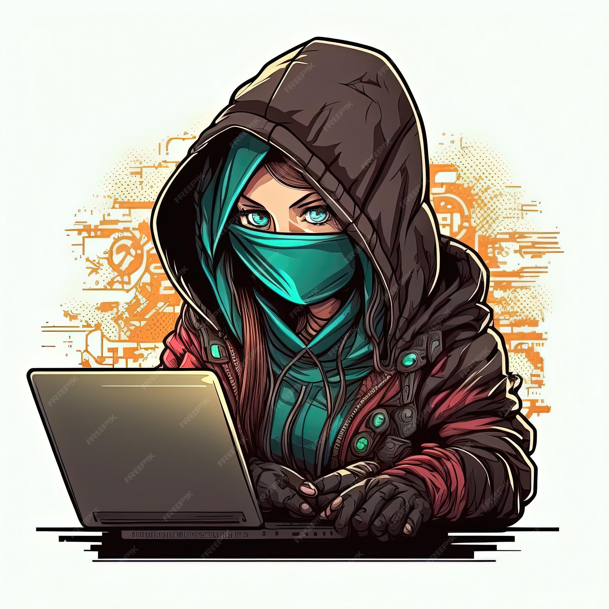 Premium Photo | Sute girl hacker with laptop Avatar in cartoon style ... Premium Photo | Sute girl hacker with laptop Avatar in cartoon style ...