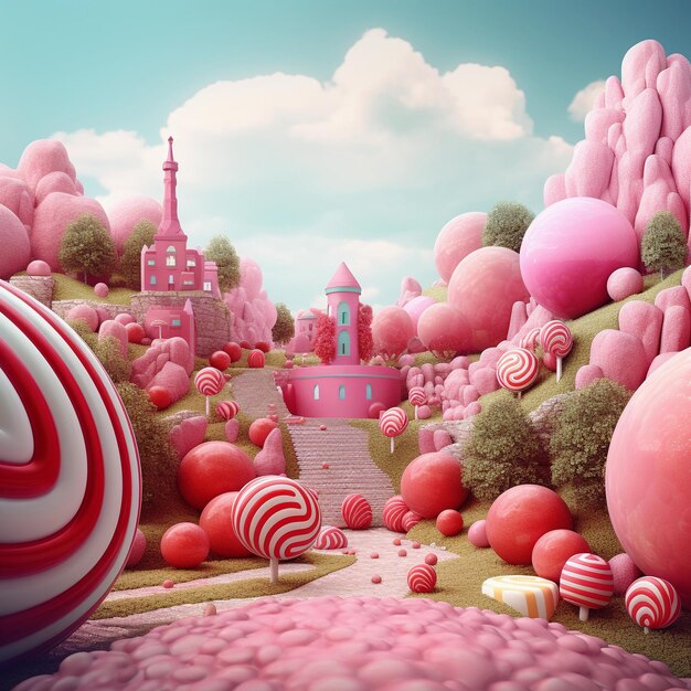 Premium Photo | Sweet Haven The Enchanting Candy Village Adventure Premium Photo | Sweet Haven The Enchanting Candy Village Adventure