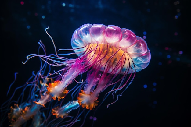 Premium AI Image | A Symphony of Floating Jellyfish Premium AI Image | A Symphony of Floating Jellyfish
