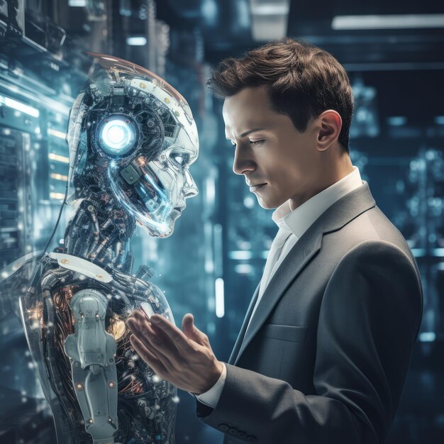 Premium Photo The Synergy Of Minds A Glimpse Into A Futuristic