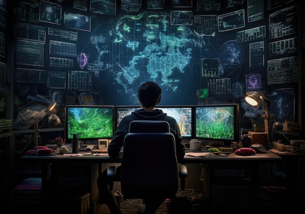 Premium AI Image | In the System Control Room Technical Operator Works ...