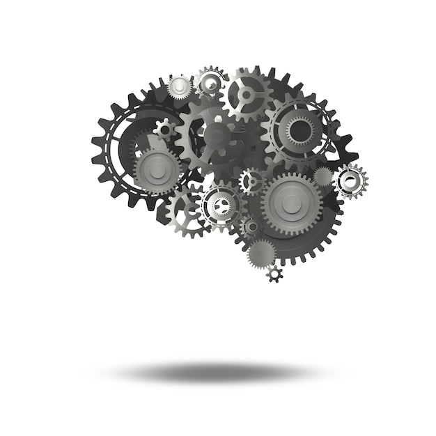 Premium Photo | System of mechanical gears as a human brain Premium Photo | System of mechanical gears as a human brain