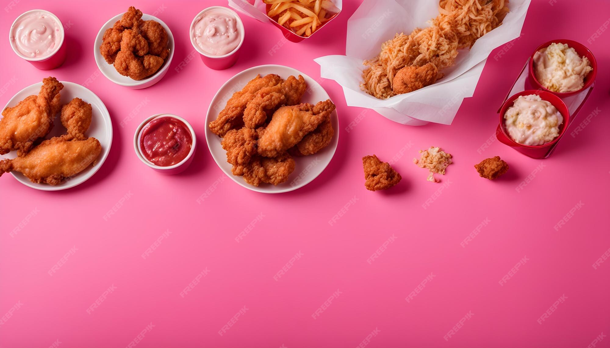 Premium Photo A Table With Food Including Fried Chicken French Fries And Dipping Sauce