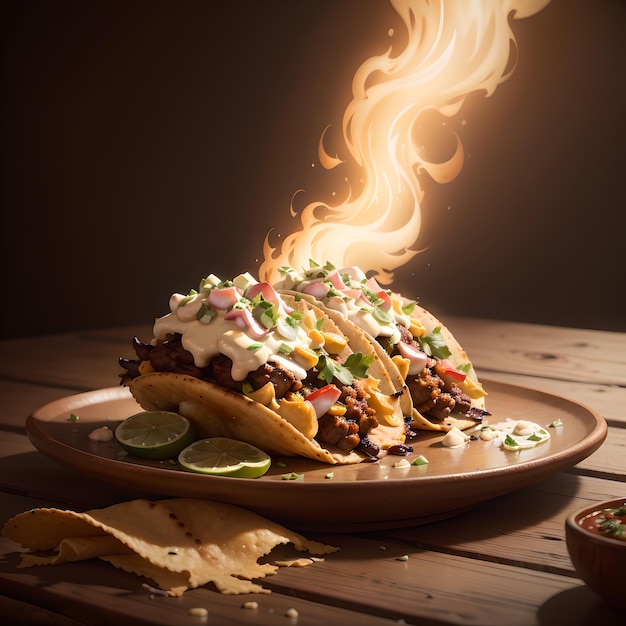 Premium AI Image | Tacos Mexican dish Premium AI Image | Tacos Mexican dish